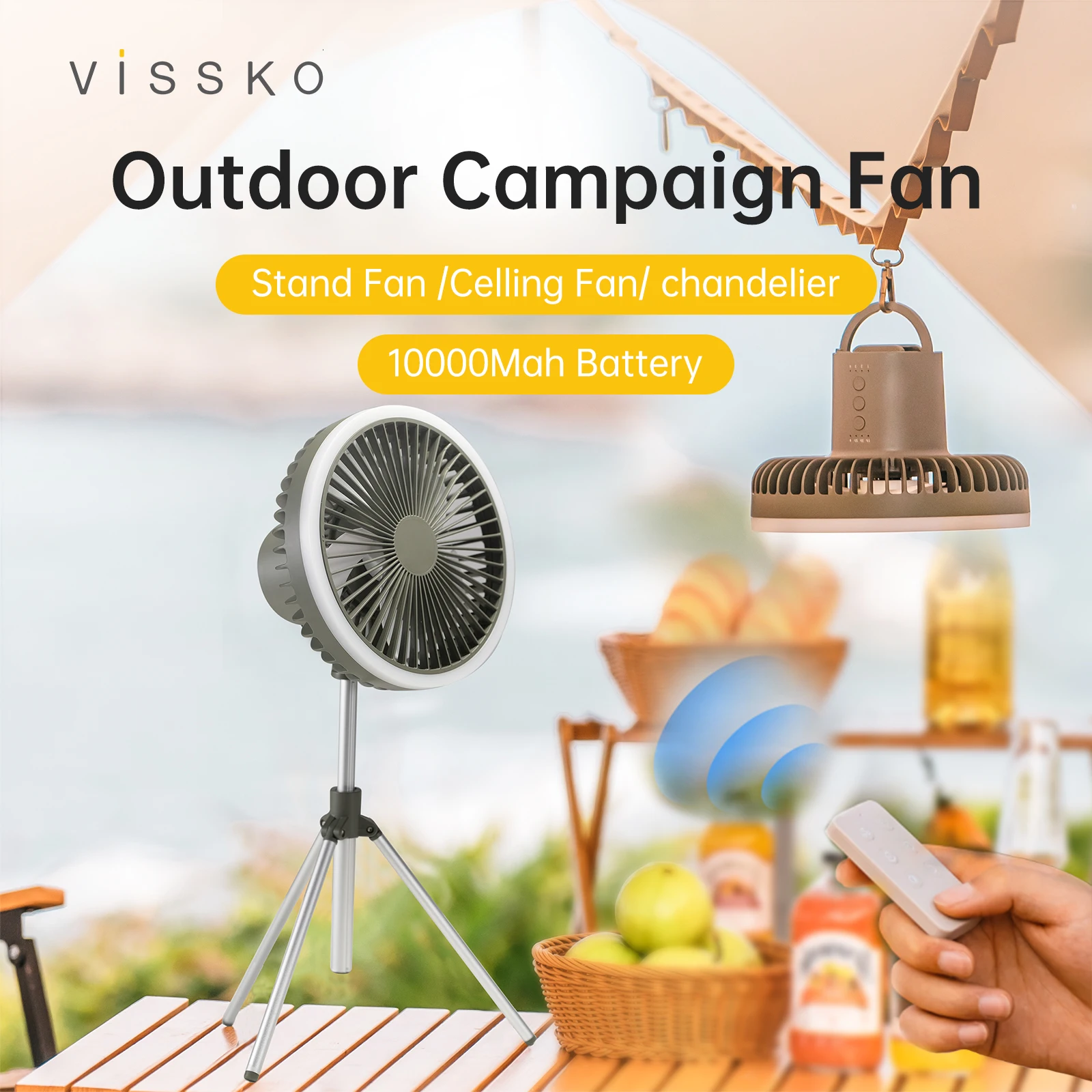 Vissko-10000mAh-Camping-Fan-Desktop-Portable-Circulator-Wireless-Ceiling-Electric-Fan-with ...