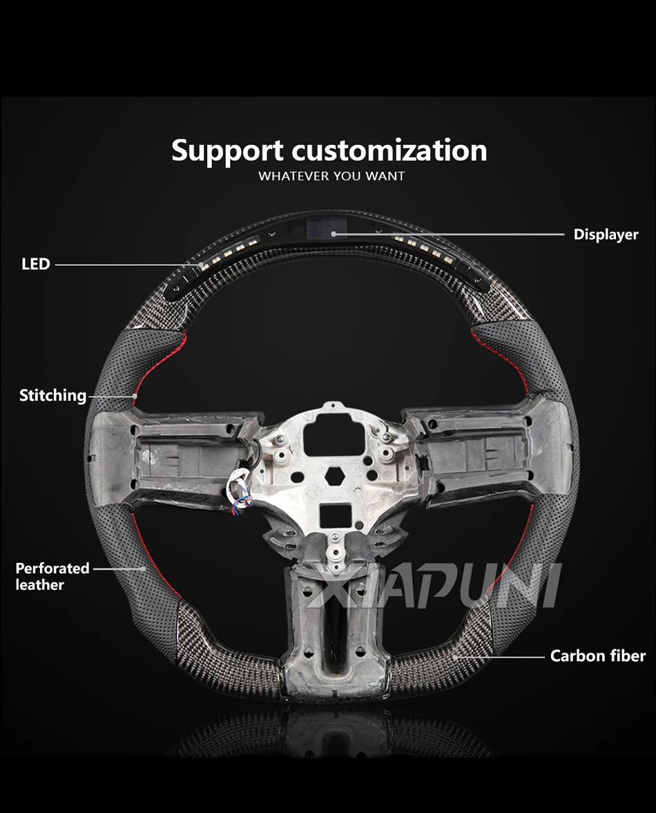 LED RPM Carbon Fiber Steering Wheel For Mustang Steering Wheel 2012 ...