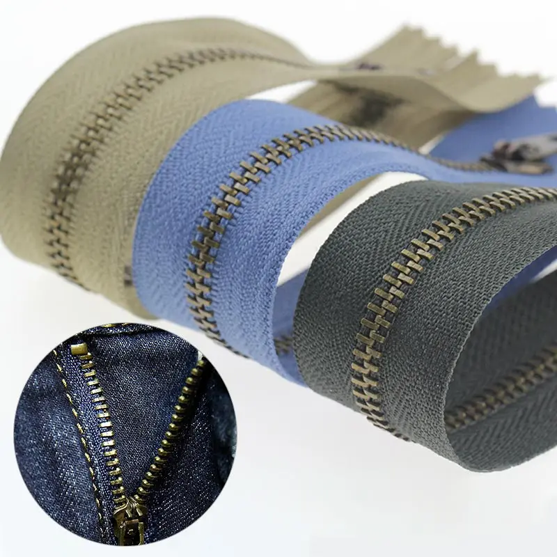 Brass-Zipper-Automatic-Locking-End-Zipper-Thick-Webbing-Clothing-Pants ...