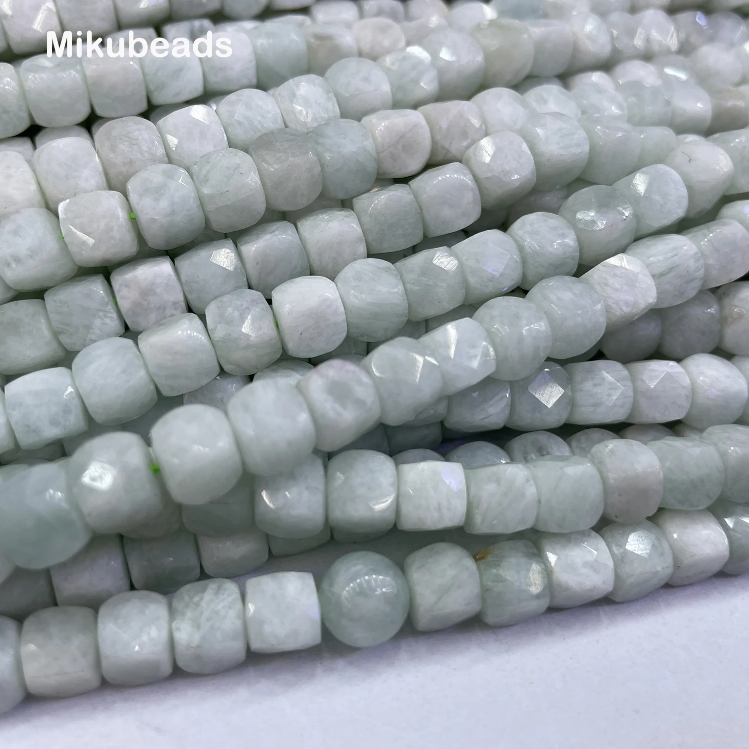 Wholesale Natural A+ 6-6.5mm Burma Jadeite Faceted Square Loose Beads ...