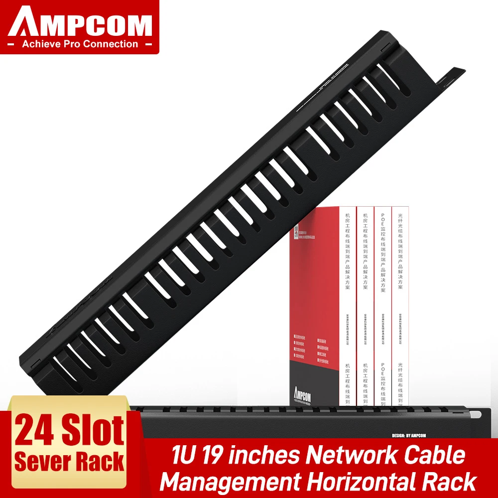 AMPCOM-1U-Cable-Management-Horizontal-Mount-19-inch-Server-Rack-12-24 ...