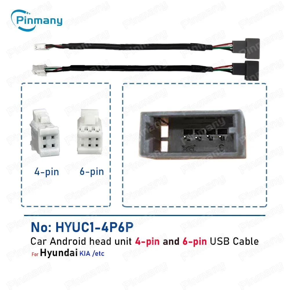 Car Android Radio Audio Connector HYUC1 4 6 Pin USB Wire Harness Cable ...