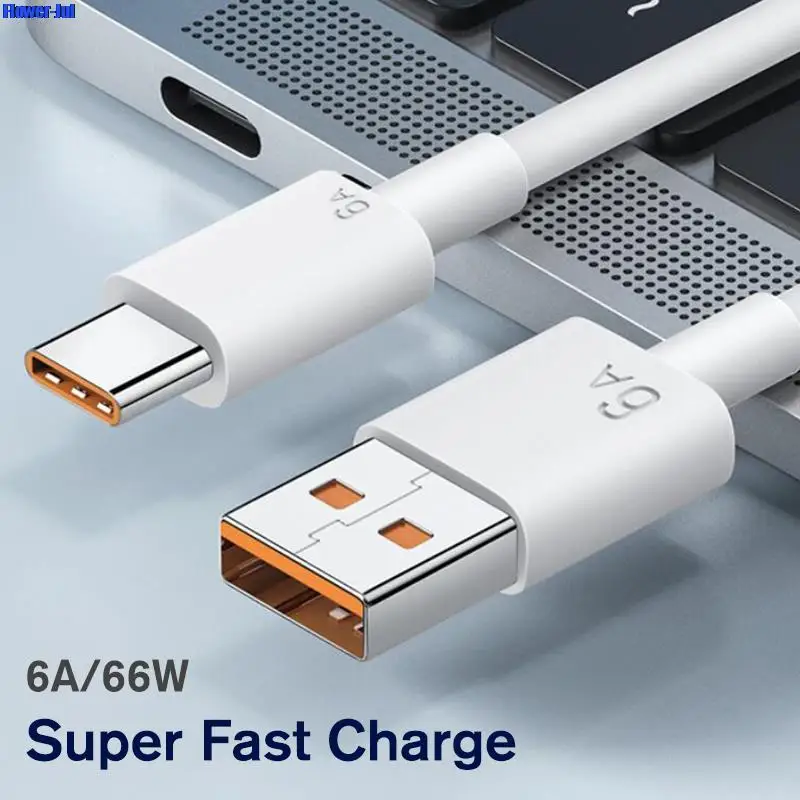 1PC 1m / 1.5m 6A 66W USB Type-c Super Fast Charge Cable For Smartphone ...