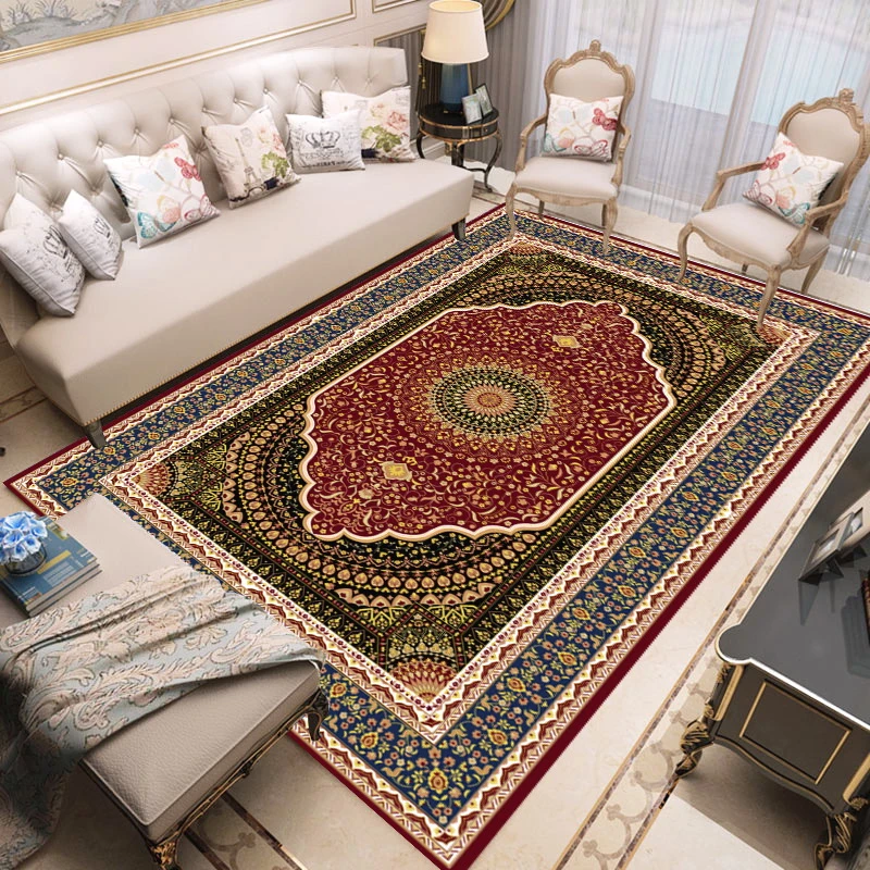 European-style Living Room Rugs Retro Ethnic Style Crystal Velvet ...