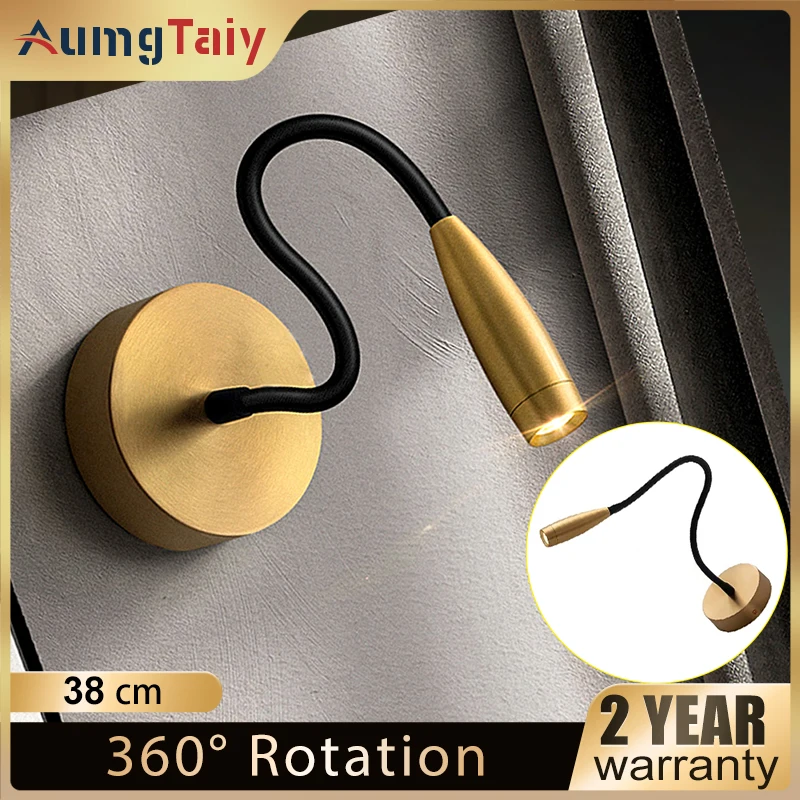 300-Lumen-LED-Reading-Light-Wall-Lamps-with-360-Rotation-Retractable ...