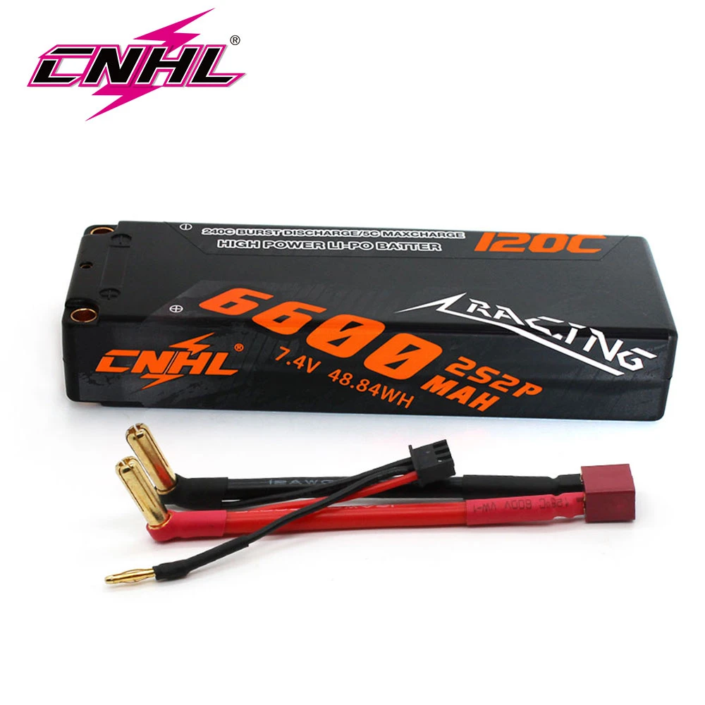 2pcs Cnhl Lipo 2s 7.4v Battery 6600mah 120c Racing Series Hardcase Car Deans For Rc Evader Bx ...