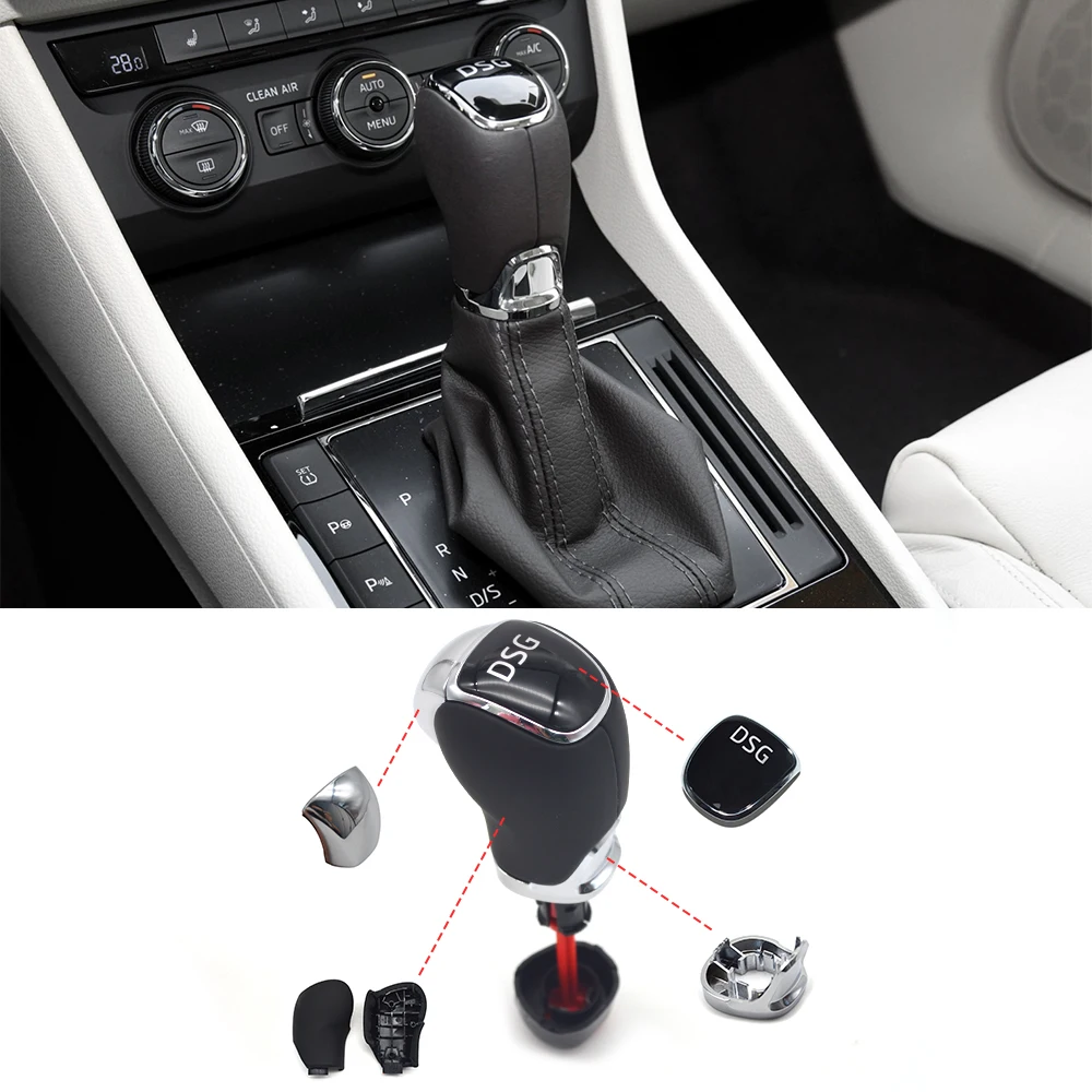 DSG-Gear-Shift-Knob-Leather-Side-Cover-Interior-Parts-Accessories-For ...