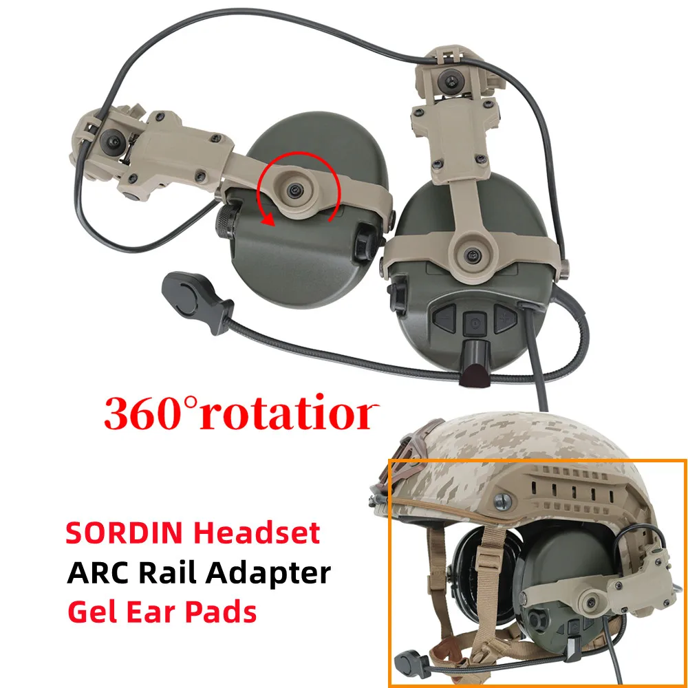 Tactical-Headset-Helmet-ARC-Rail-Adapter-Noise-Canceling-Hearing ...