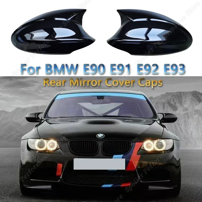 For-BMW-3-Series-E90-E91-E92-E93-Car-RearView-Mirror-Cover-Caps-L-R ...