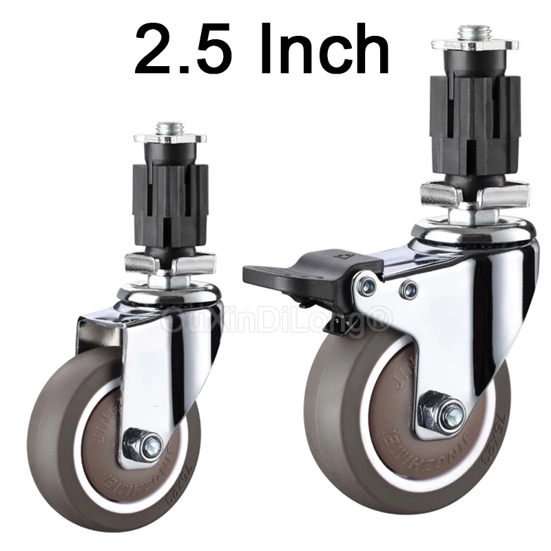 4PCS-2-5-Caster-Wheels-Heavy-Duty-Square-Stem-Casters-No-Noise-Rubber ...
