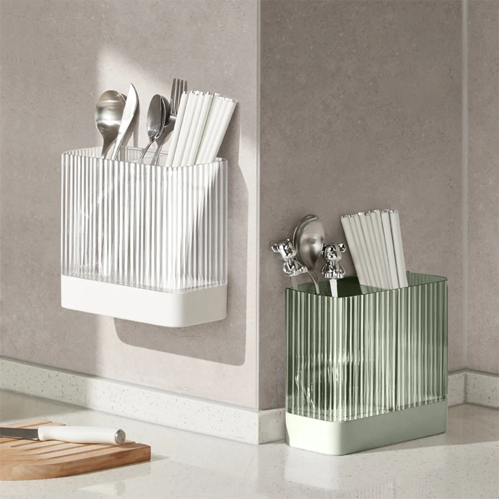 Wall-Mounted-Cutlery-Holder-Oval-Cutlery-Caddy-Plastic-Spoon-Fork ...