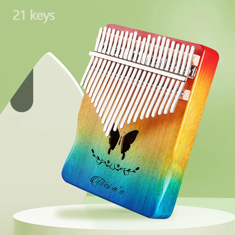 17/21 Key Kalimba Mahogany High Quality Thumb Piano Rainbow Colors ...