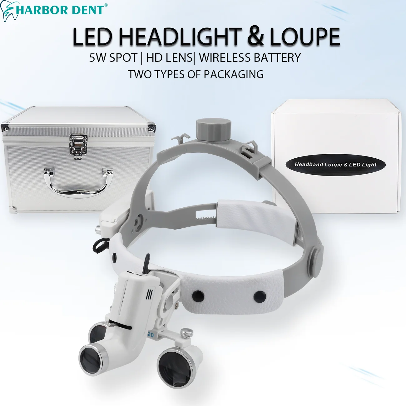 2-5X-3-5X-Dental-Surgical-LED-Headlight-Headband-Binocular-Loupes-5W ...