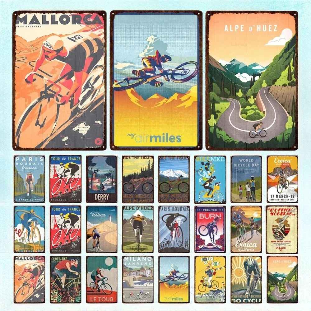 Retro-Bike-Ride-Metal-Signs-Plaque-Vintage-Bicycle-Poster-Metal-Plate ...