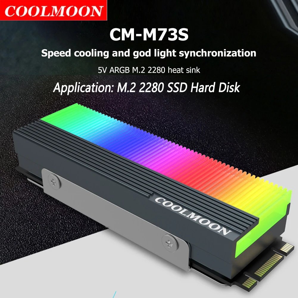 COOLMOON-CM-M2A-M-2-ARGB-SSD-Heatsink-Cooler-2280-Solid-State-SSD-Hard ...