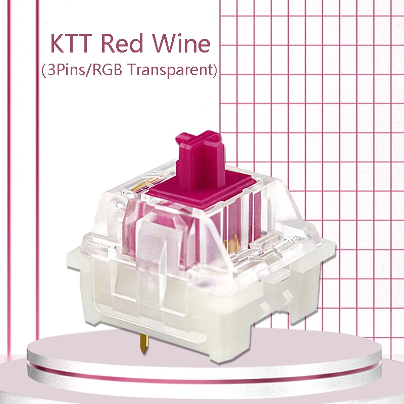 10PCS-KTT-Wine-Red-Switch-for-Mechanical-Keyboard-Content-Linear-3-Pins-43g-Trigger-RGB ...