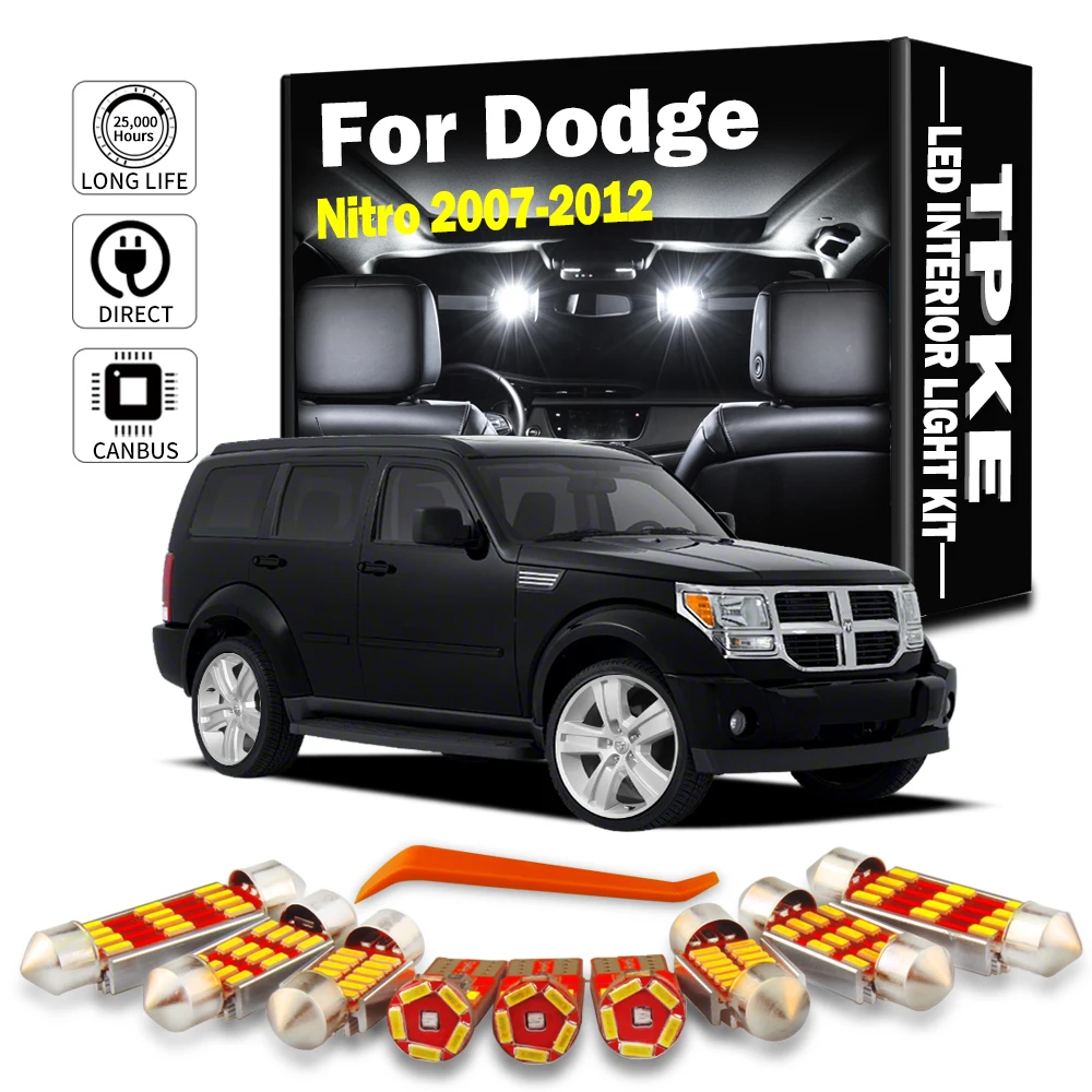 TPKE 10Pcs Canbus For Dodge Nitro 2007 2009 2010 2011 2012 LED Interior ...