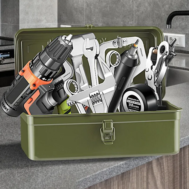 Iron Tool Storage Box Multifunctional Hardware Tools Organizer Boxes ...