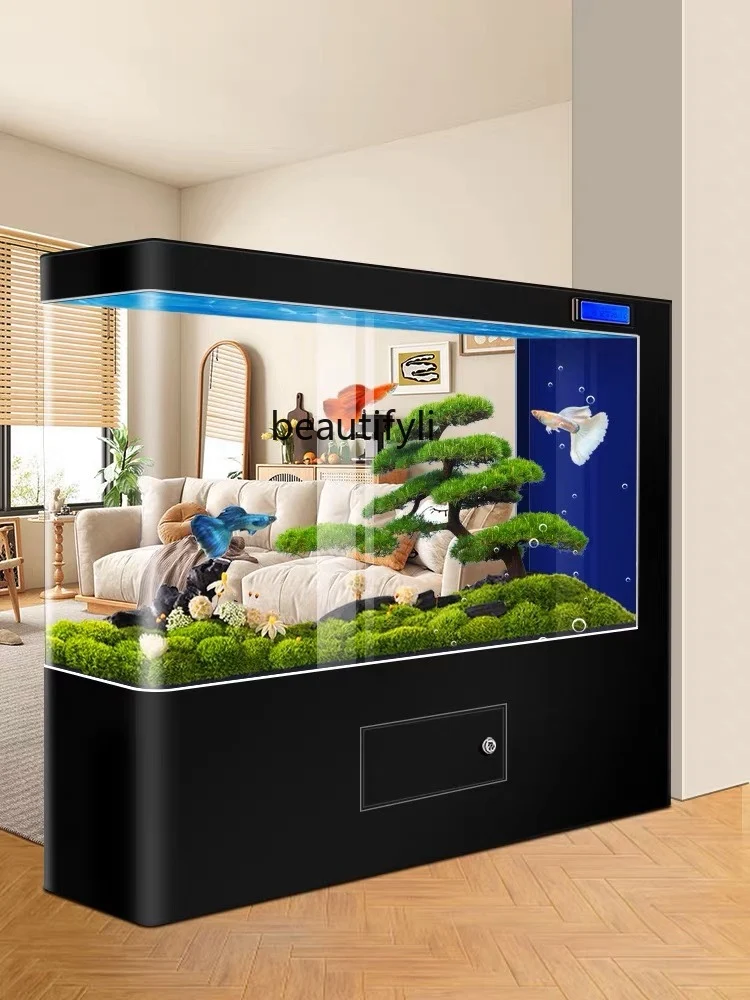 Fish-Tank-Living-Room-Light-Luxury-Ecological-Self-Circulation-Change ...