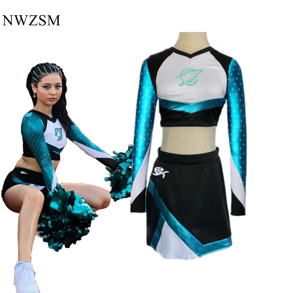Euphoria-Cheerleader-Uniform-Maddy-Outfit-Long-Sleeve-Crop-Top-with ...