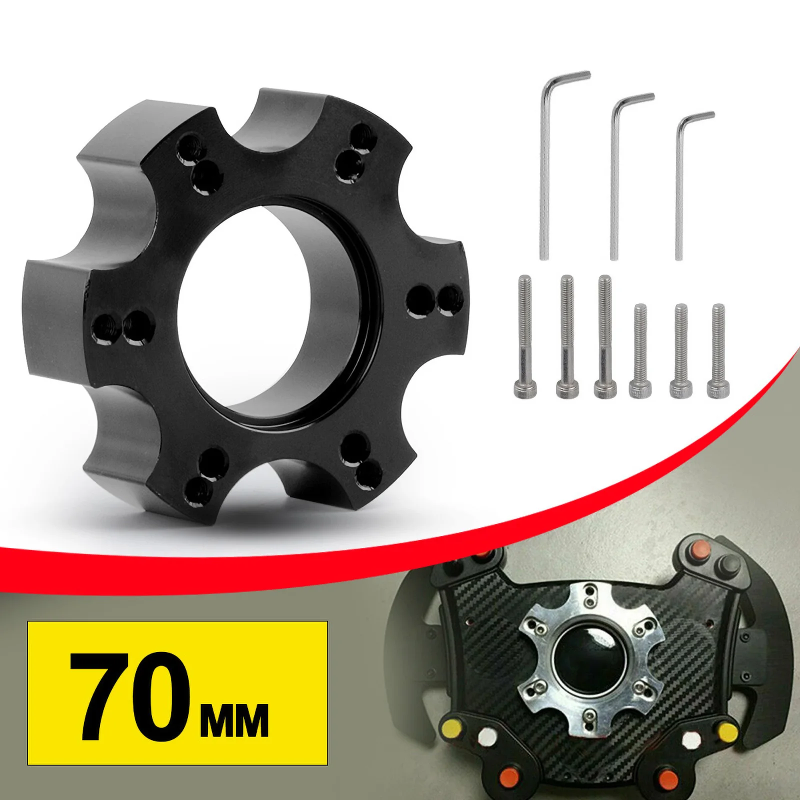 70mm Steering Wheel Adapter Plate For Thrustmaster T300rs Aluminum 13 ...