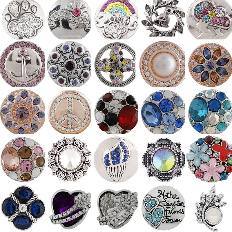 K0014-Flower-Love-Crystal-Gemstone-Birthstone-18Mm-Metal-Snap-Button ...