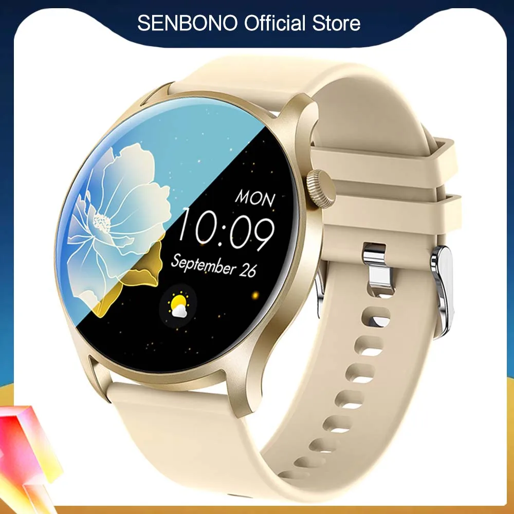 SENBONO-Women-Smart-Watch-Full-Touch-Screen-Sports-Fitness-Tracker-IP67 ...
