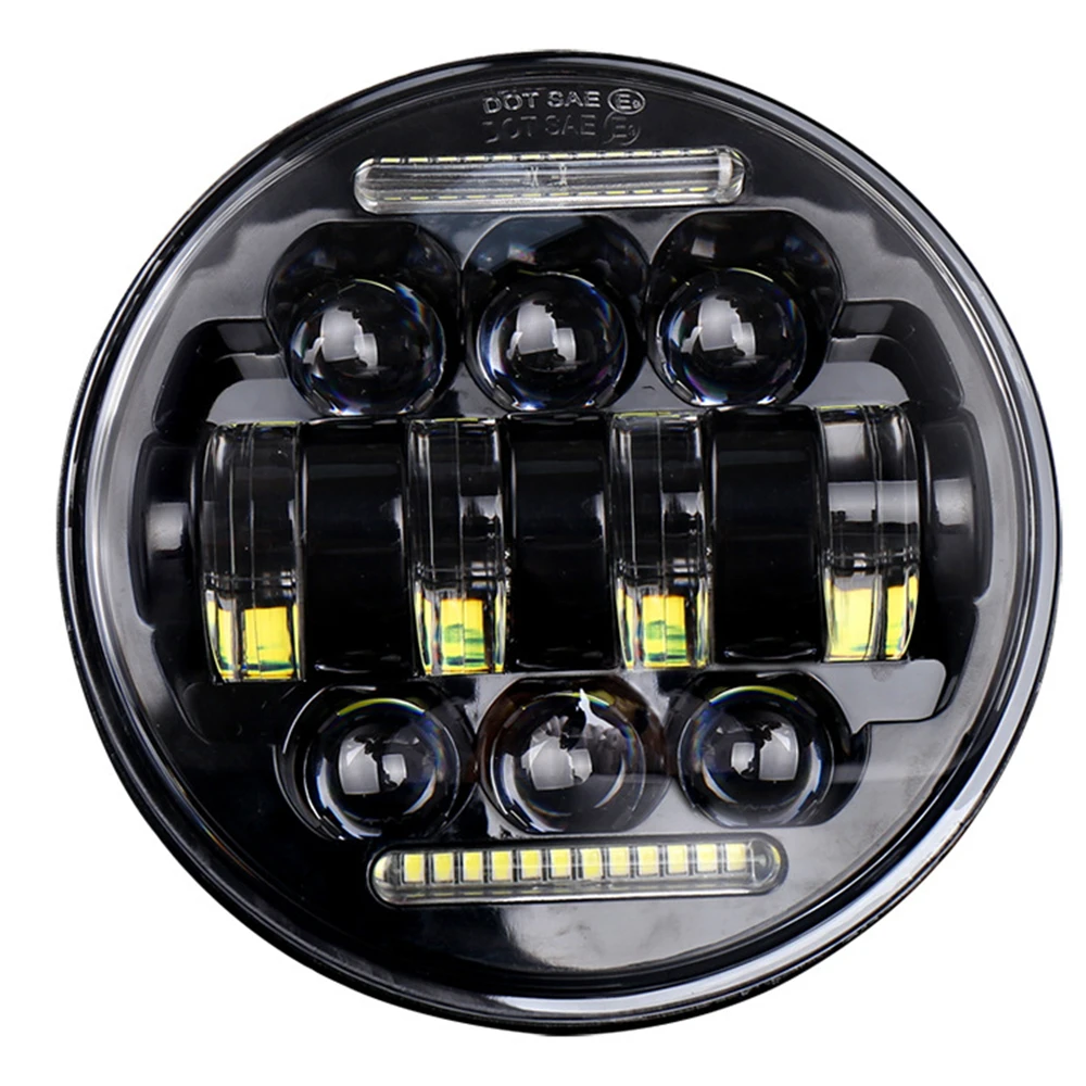5-75-Inch-Black-Halo-Angel-Eyes-LED-Headlight-For-Harley-Sportster-XL ...