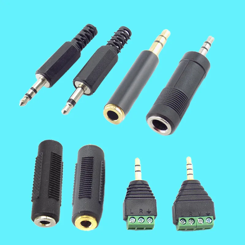 3.5mm Audio Connector 2/3 Pole Mono/Stereo Audio Plug Converter Male ...