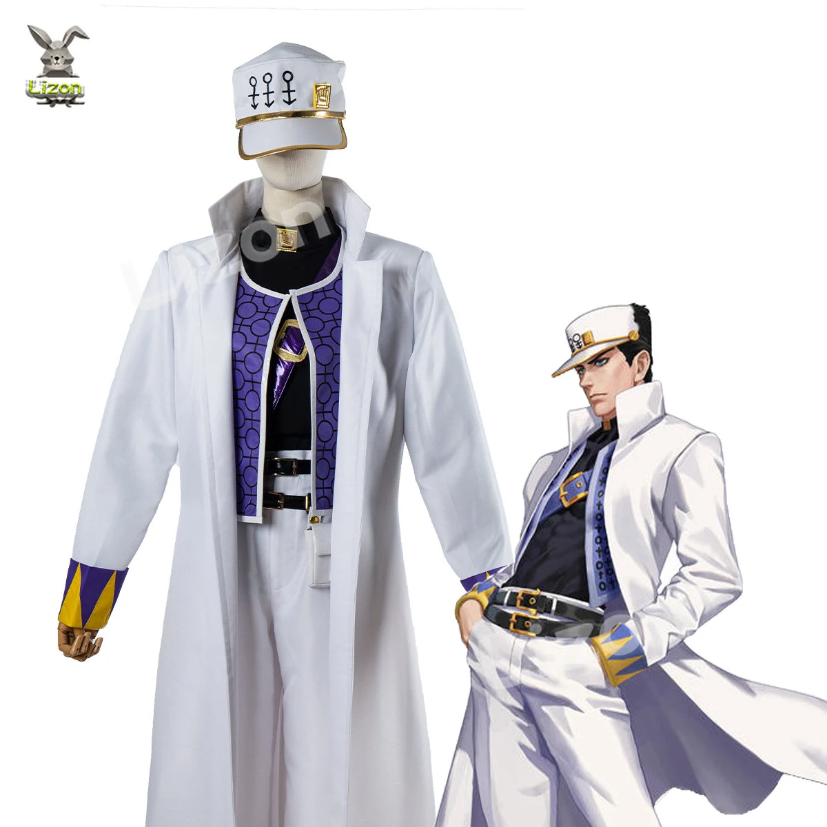 Kujo Jotaro Cosplay Anime JoJo's Bizarre Adventure Costume Halloween ...