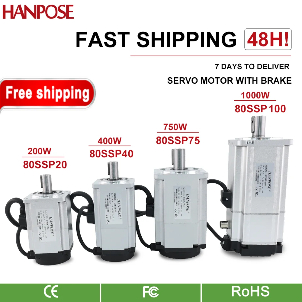 60SSP20-80SSP75-80SSP100-60SSP40-with-brake-servo-motor-3M-encoder ...