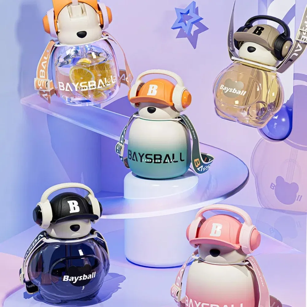 Cartoon-Earphone-Bear-Water-Bottle-Portable-Leakproof-Children-s ...