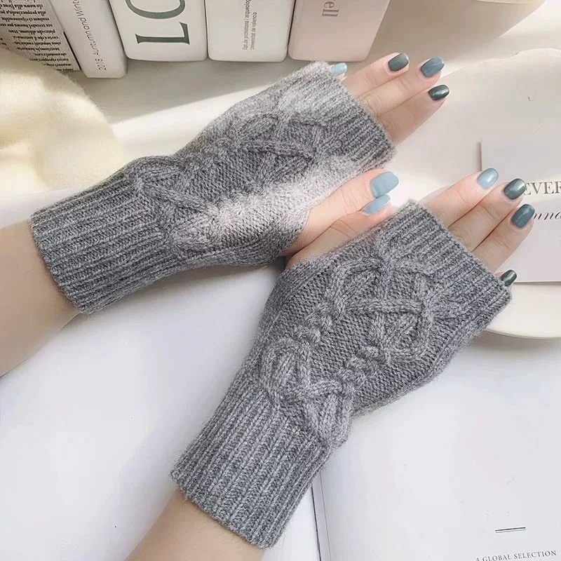 Warmer-Women-Long-Fingerless-Gloves-Autumn-Winter-Mitten-Wool-Knitted ...