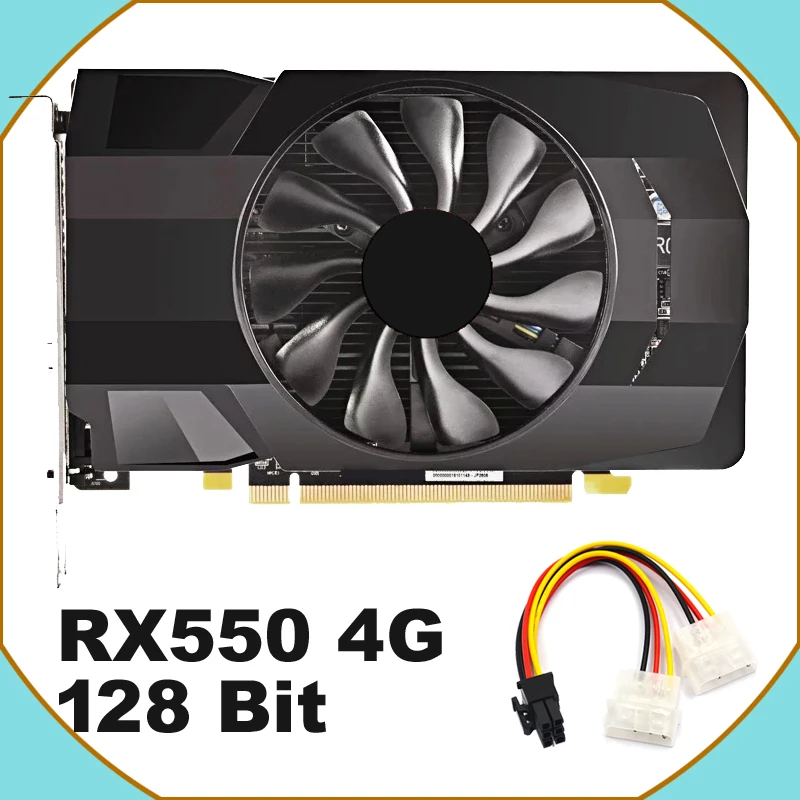 New Rx550 4g Video Card Rx560 Desktop Gaming Graphics Card With Power ...