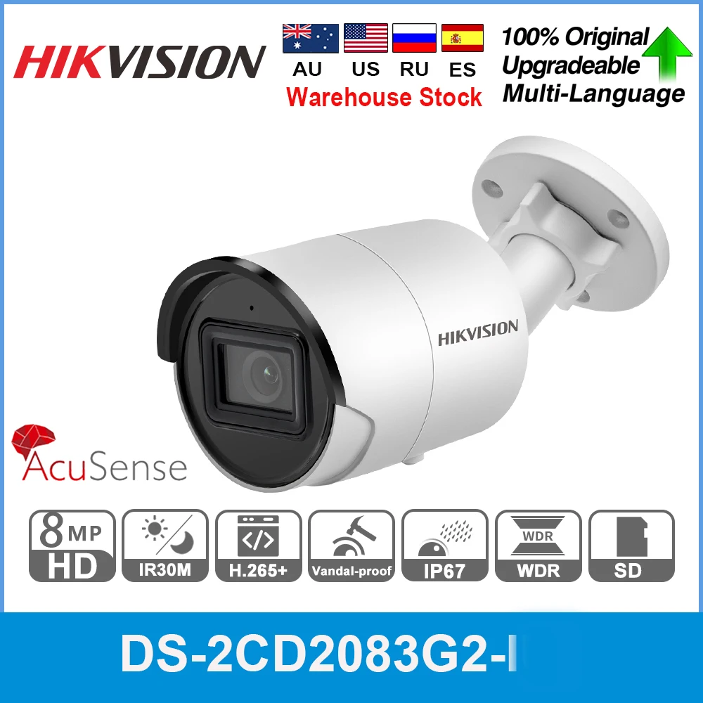 Hikvision IP Camera 8MP DS-2CD2083G2-I POE 4K Acusense Bullet ...