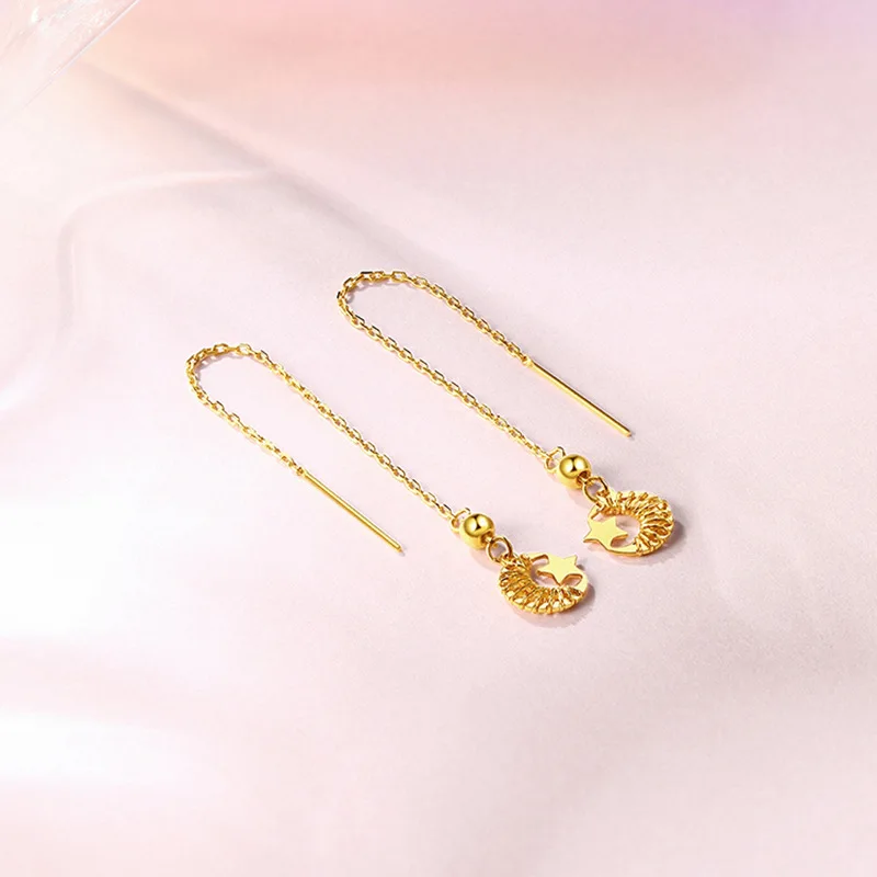 High-quality-AU750-gold-24K-transfer-gold-beads-long-ear-wire-999 ...