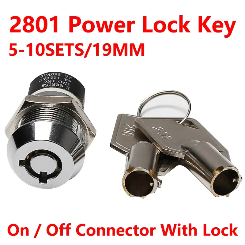 5-10Sets-19mm-Metal-4Pin-ON-OFF-2Position-DPST-A-Series-Electronic-Lock ...