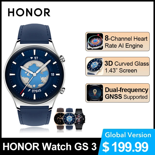 HONOR Watch GS 3 Global Version 3D-Curved Glass SmartWatch 1.43"AMOLED ...