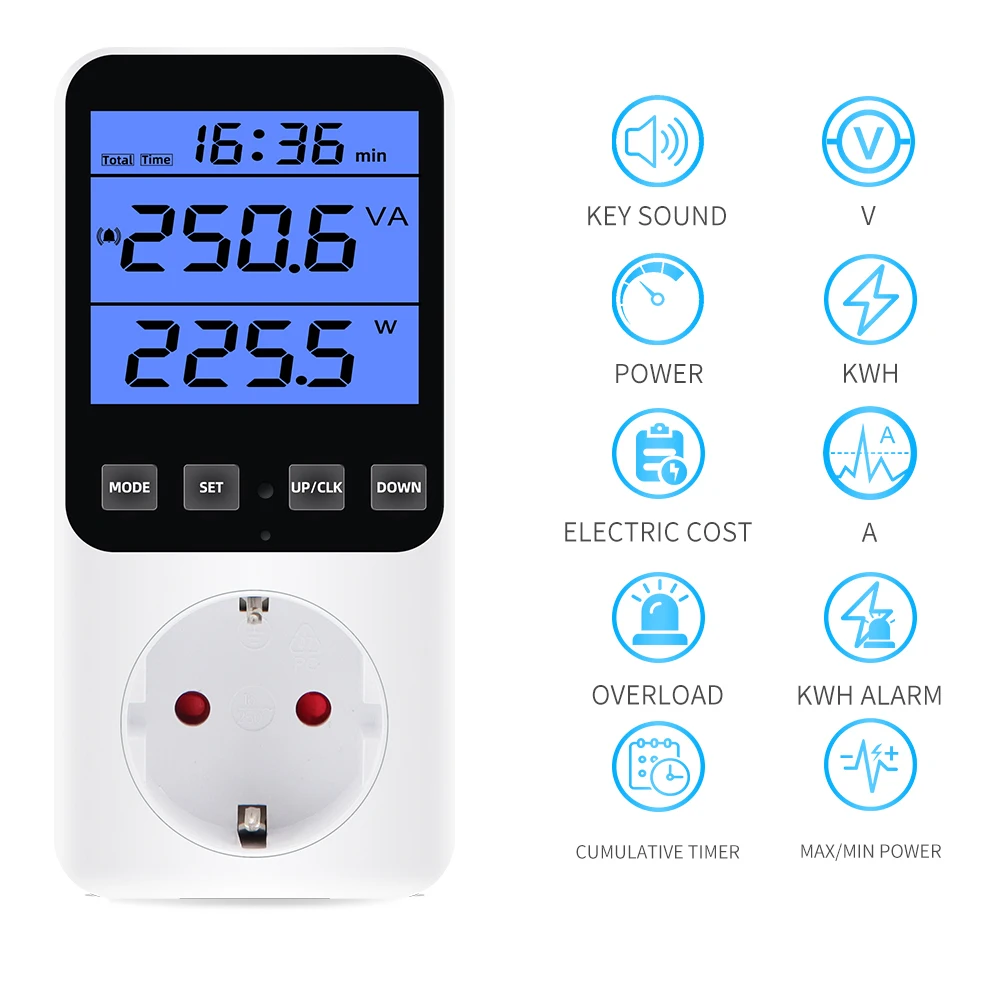 Digital-Wattmeter-Electric-Consumption-Meter-AC-230V-Power-Meter ...