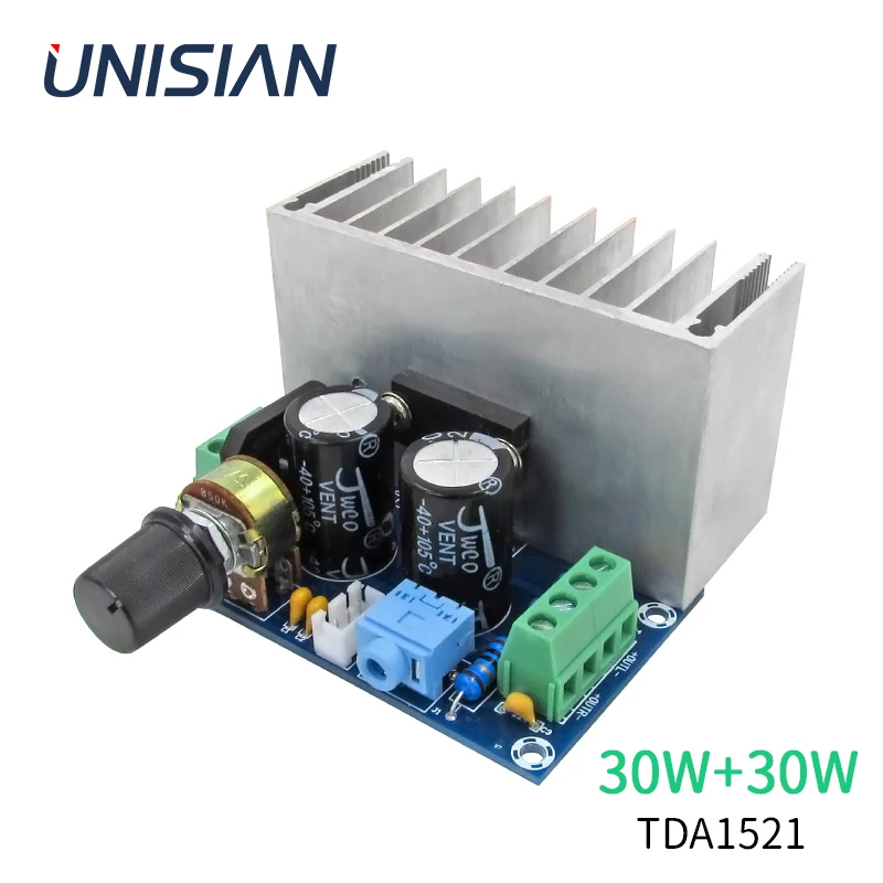 Unisian tda1521 2.0 amplificador de potência de áudio tda1521 classe a dois canais 30 w + 30 w ...