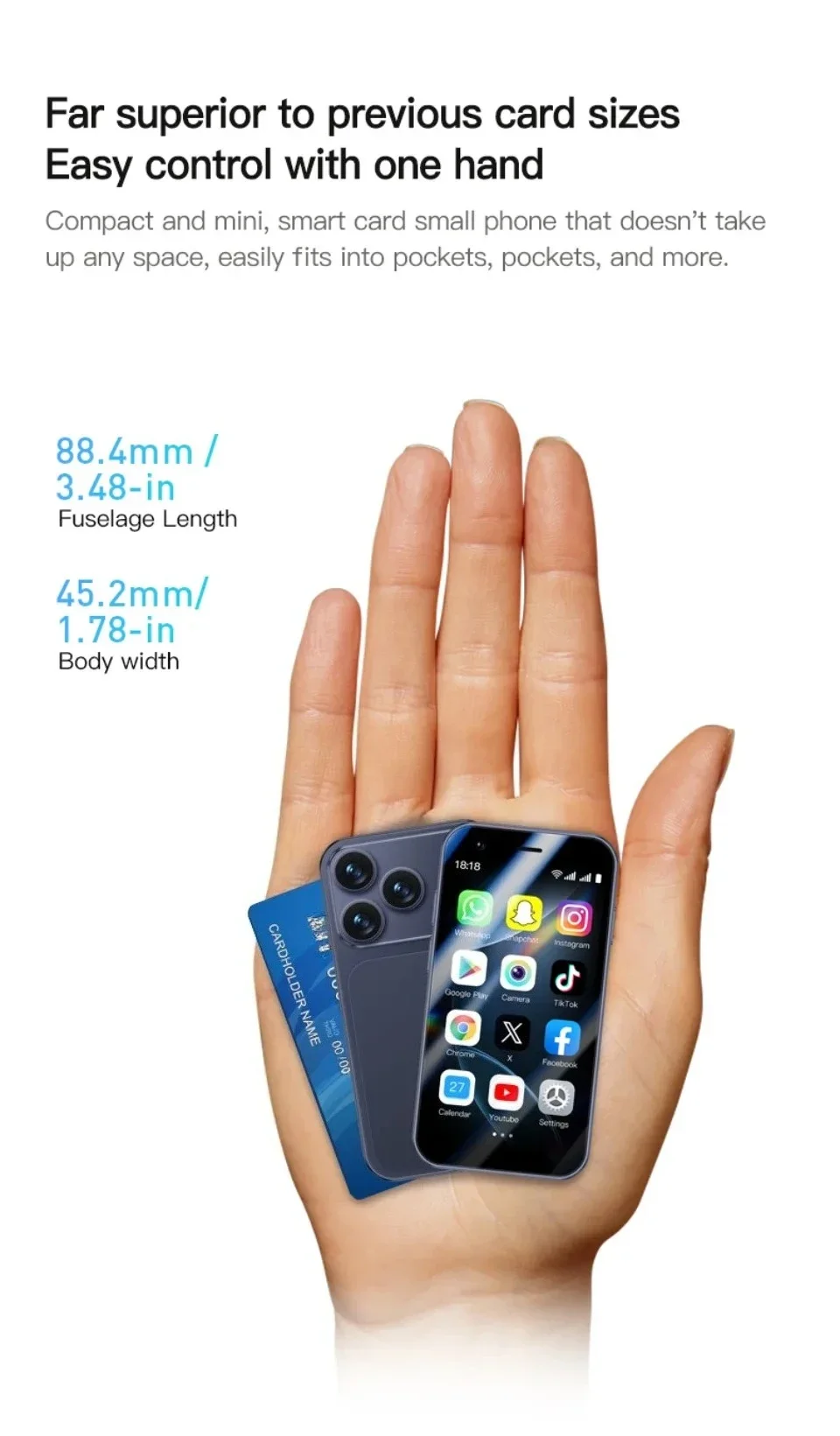 SOYES A17 Mini Smartphone, Android 8.1, 3.0 Inches Display, Dual SIM ...