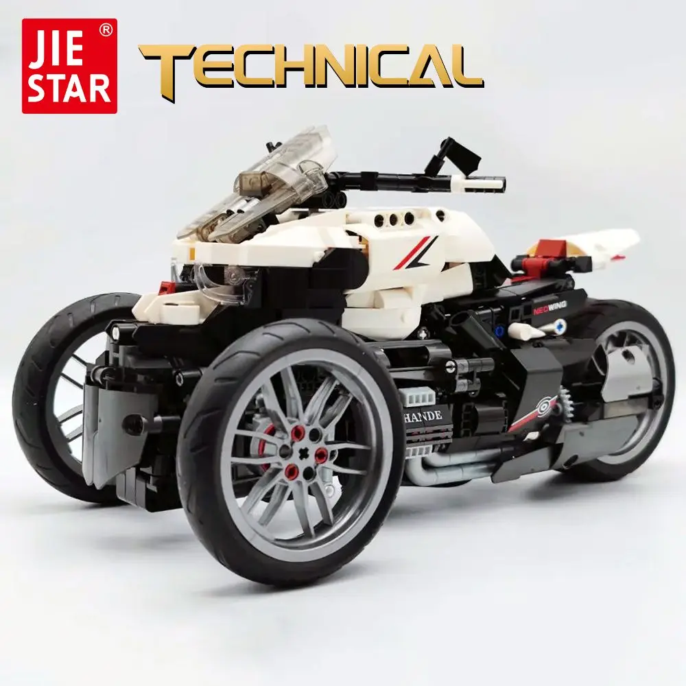 Jiestar 91024 하이테크 NEOWING 슈퍼 3 륜 오토바이 자동차 브릭, 기술 모델 빌딩 블록, 소년 장난감 선물 ...