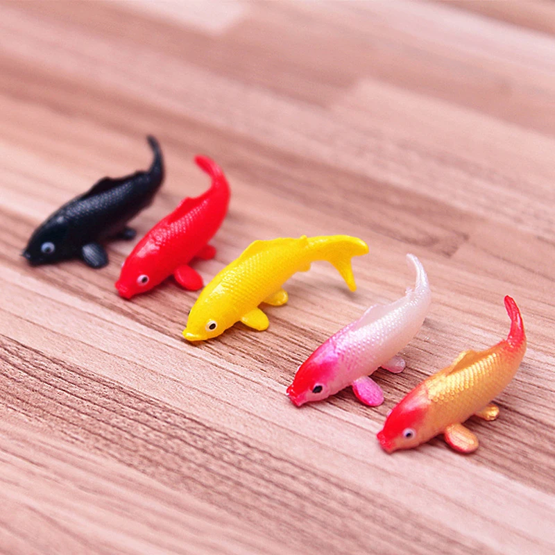 1x-DollHouse-Miniature-Fish-Model-Mini-Simulation-Koi-Carp-Goldfish ...