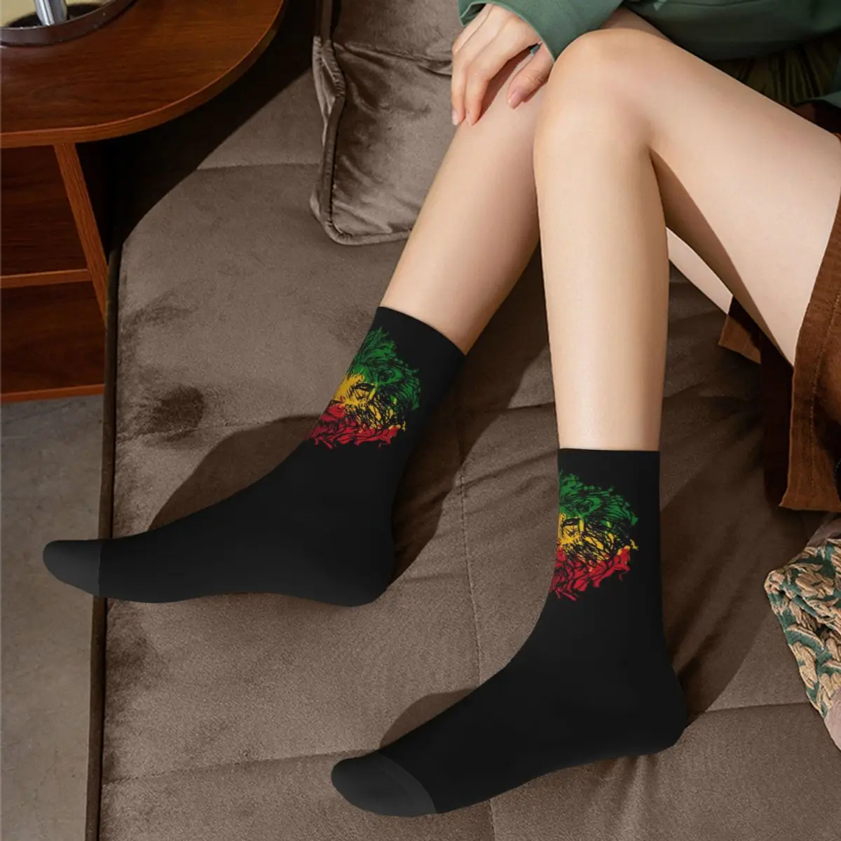 One Love Jamaican Rasta Reggae Socks Dress Socks for Men & Women Warm ...