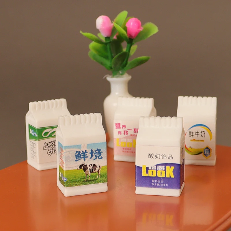 5Pcs-1-12-Dollhouse-Miniature-Boxed-Milk-Set-Dollhouse-Simulation-Drink ...