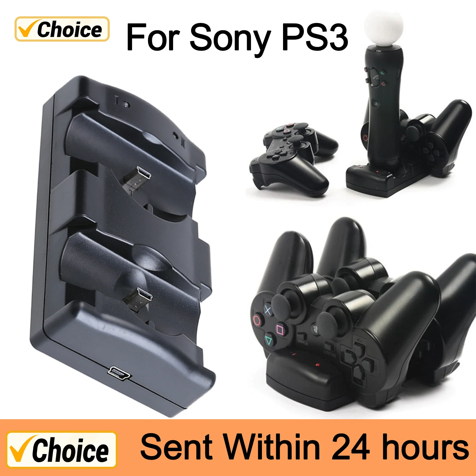 USB-Dual-Charger-Station-For-Sony-PS3-PS3-Move-Controller-Joystick ...