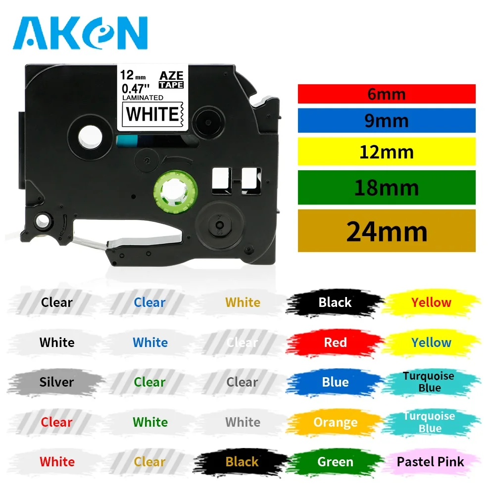 6-9-12-18-24mm-Label-Tape-Compatible-for-Brother-Ptouch-Labeling ...