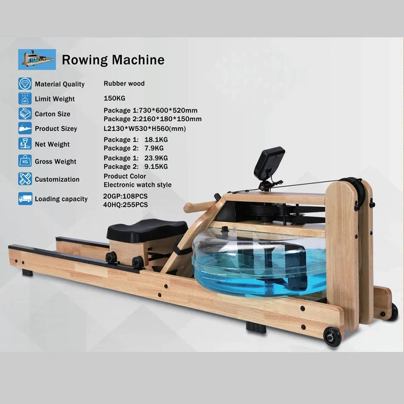 Solid-Wood-Double-Track-Water-Resistance-Household-Intelligent-Rowing ...