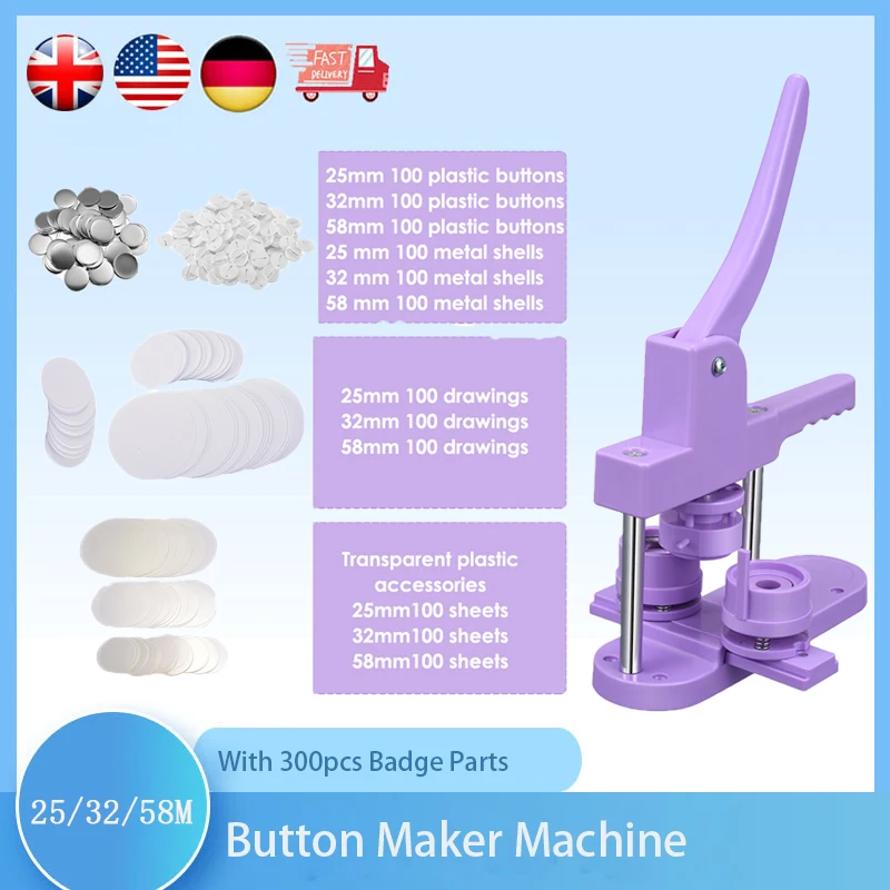 Button-Badge-Maker-Machine-Kit-DIY-Badge-Pin-Maker-Circle-Cutter-25mm ...