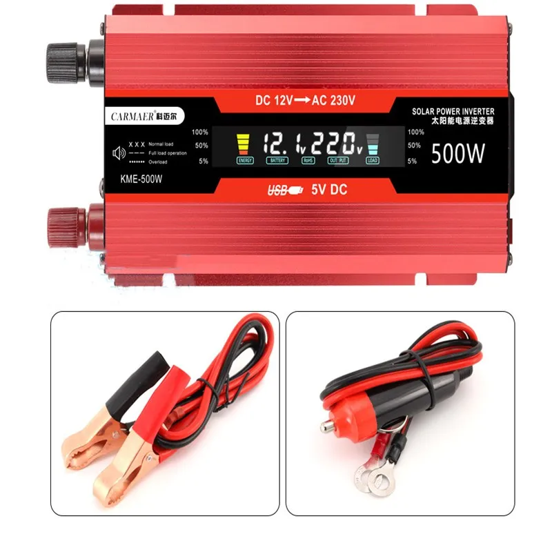 자동차 전원 인버터 DC 12V AC 220V LCD 600W 1200W 2000W 자동 충전기 변압기 전원 차량 USB 변환기 태양 LED 디스플레이| | - AliExpress